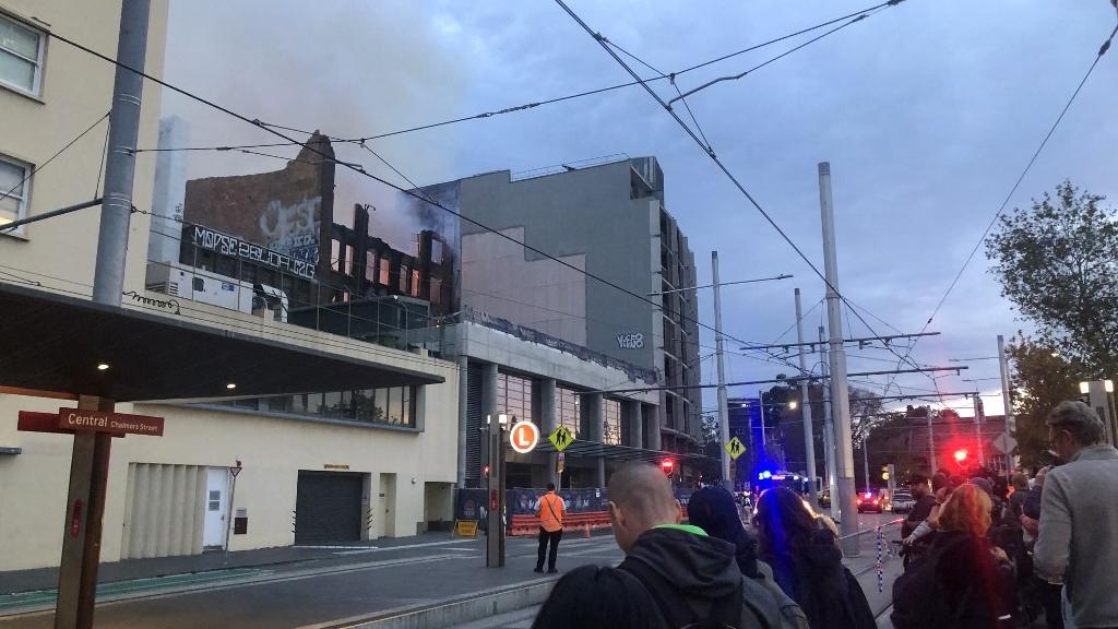 Building collapsed, people evacuated in massive Sydney fire
