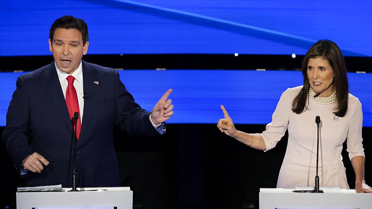 DeSantis, Haley face off in debate with Trump absent