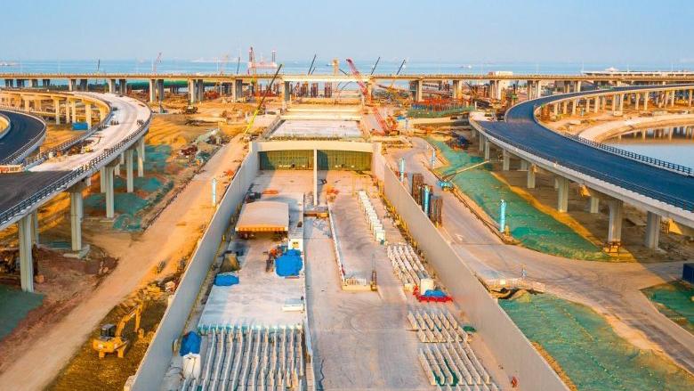 Artificial island completed on mega-link in Guangdong