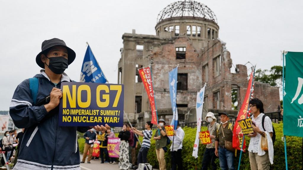 Kishida, Biden meet before G7 amid protests, tense security