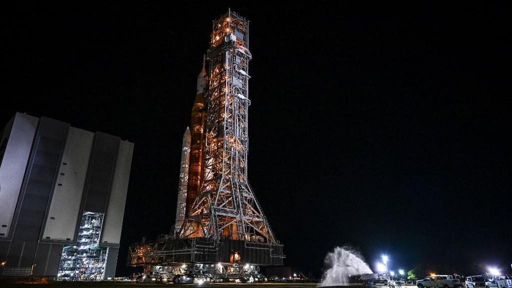 NASA's giant US moon rocket emerges for debut launch